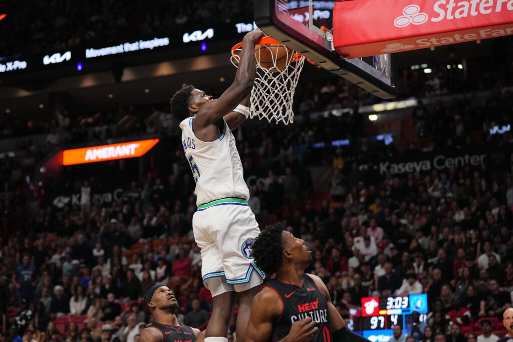 Anthony Edwards Reacts To Incredible Self-Lob Highlight: "Favorite Dunk Of All Time" - Fadeaway ...