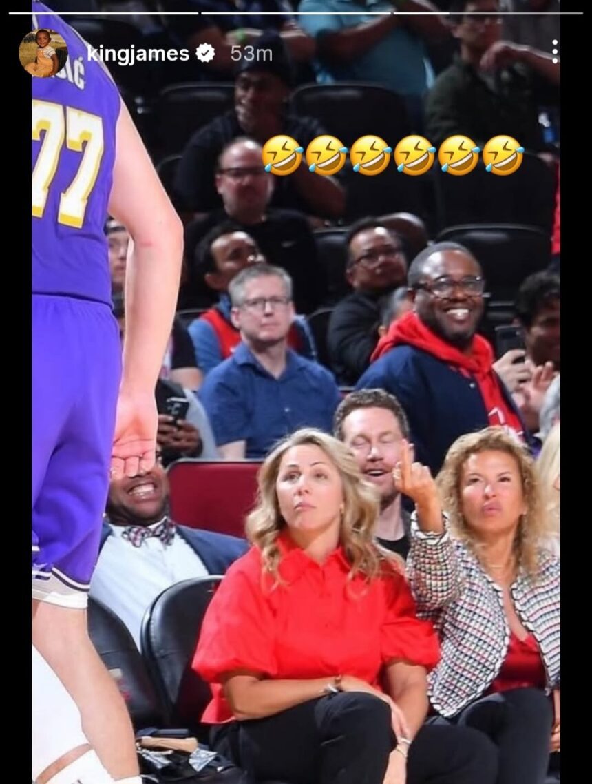 LeBron James Posts Pic Of Lady Who Flipped Off Luka Doncic During ...